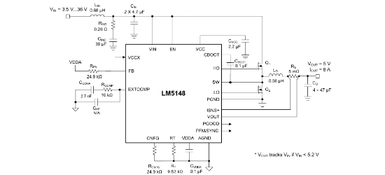 基于LM5148RGYR的(3)3A以上(大电流)的DCDC降压方案设计方案参考-立创商城
