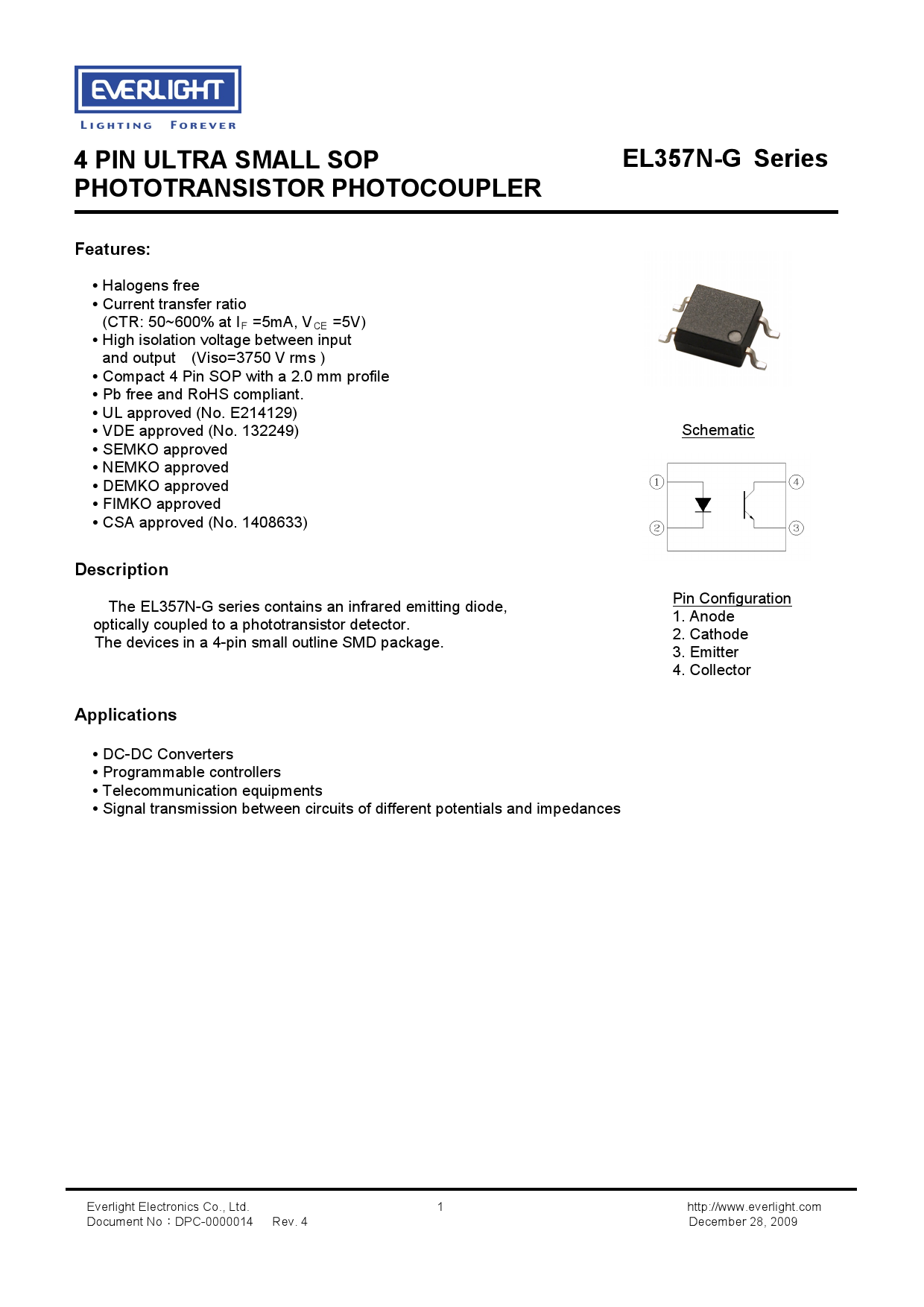 EL357N(B)(TA)-G_（EVERLIGHT(亿光)）EL357N(B)(TA)-G中文资料_价格_PDF手册-立创电子商城