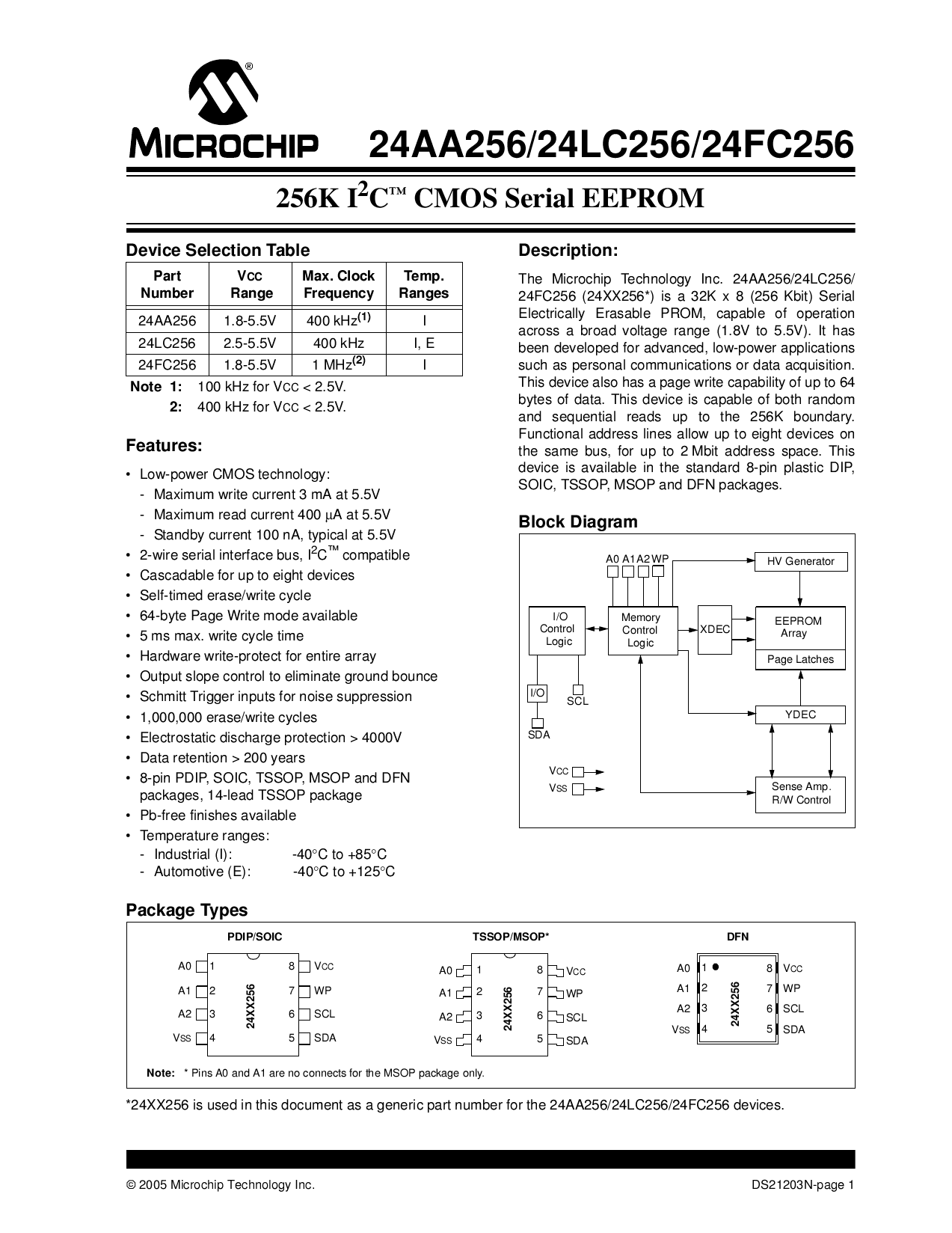 24LC256T-I/SN_（MICROCHIP(美国微芯)）24LC256T-I/SN中文资料_价格_PDF手册-立创电子商城