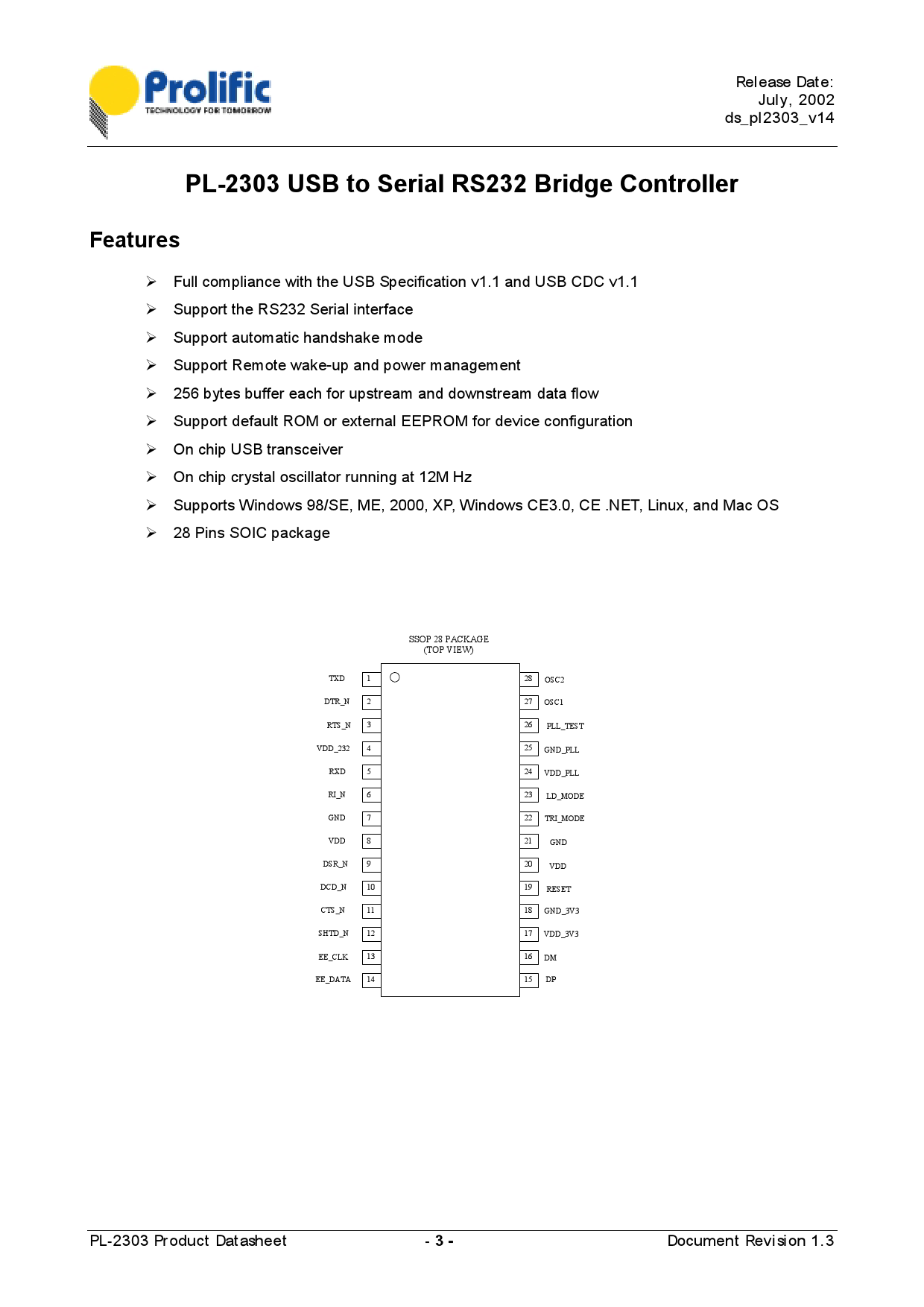 PL-2303HX_（PROLIFIC(旺玖)）PL-2303HX中文资料_价格_PDF手册-立创电子商城