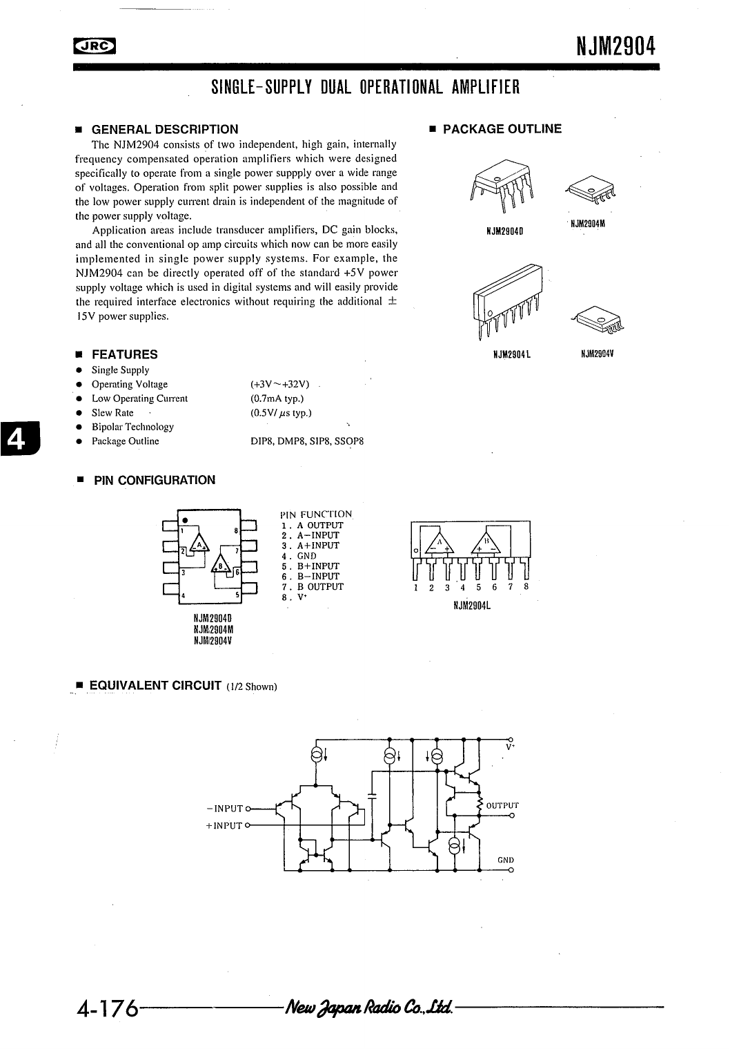 NJM2904M_（JRC）NJM2904M中文资料_价格_PDF手册-立创电子商城