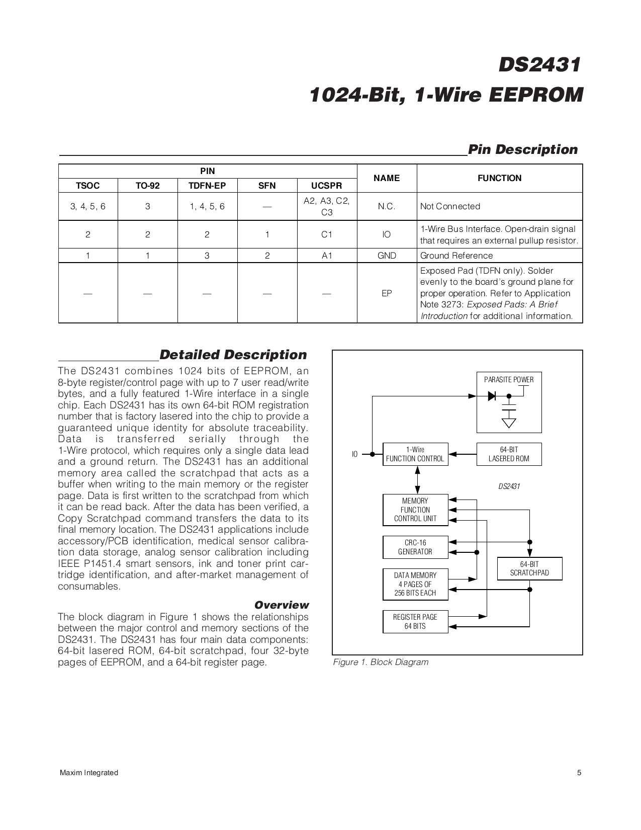 DS2431P+T&R_（MAXIM(美信)）DS2431P+T&R中文资料_价格_PDF手册-立创电子商城
