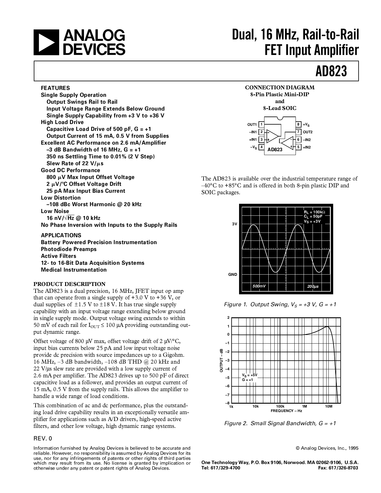 AD823AR_（ADI(亚德诺)/LINEAR）AD823AR中文资料_价格_PDF手册-立创电子商城
