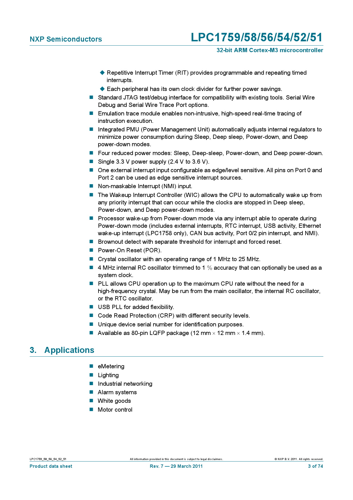 LPC1752FBD80,551_（NXP(恩智浦)）LPC1752FBD80,551中文资料_价格_PDF手册-立创电子商城