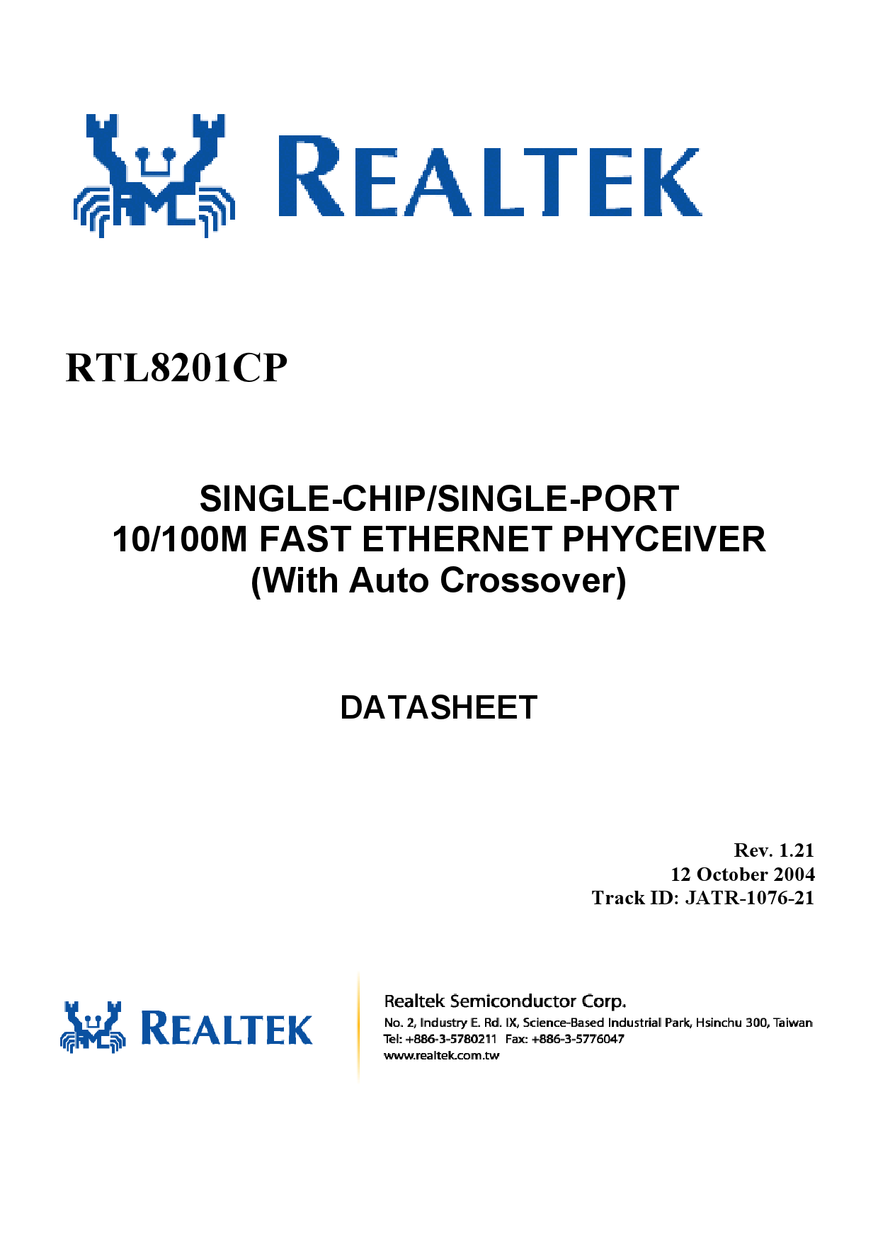 RTL8201CP-VD-LF_（REALTEK(瑞昱)）RTL8201CP-VD-LF中文资料_价格_PDF手册-立创电子商城