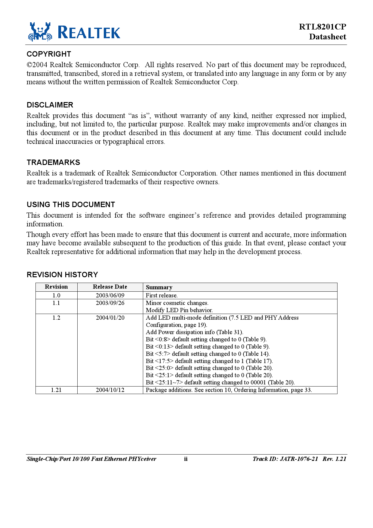 RTL8201CP-VD-LF_（REALTEK(瑞昱)）RTL8201CP-VD-LF中文资料_价格_PDF手册-立创电子商城