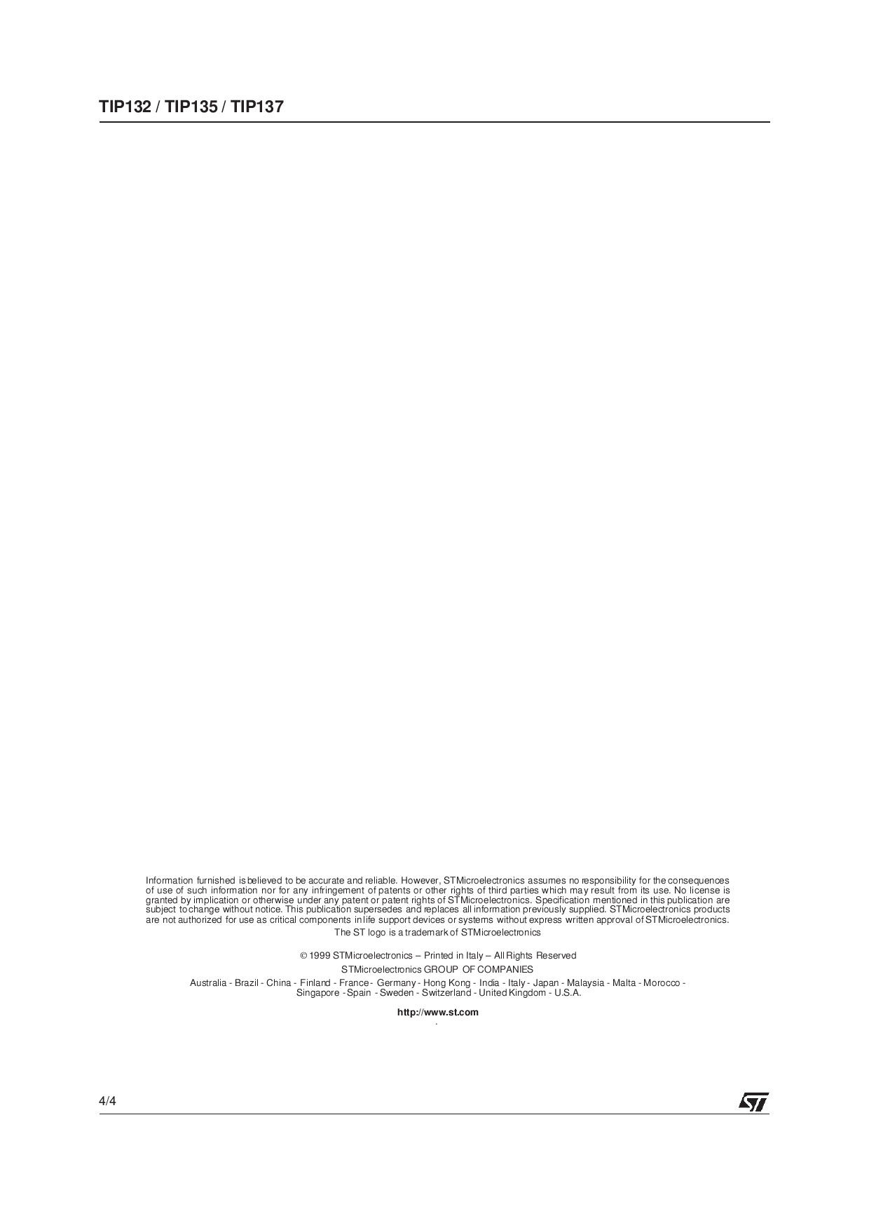 TIP137_（ST(意法半导体)）TIP137中文资料_价格_PDF手册-立创电子商城