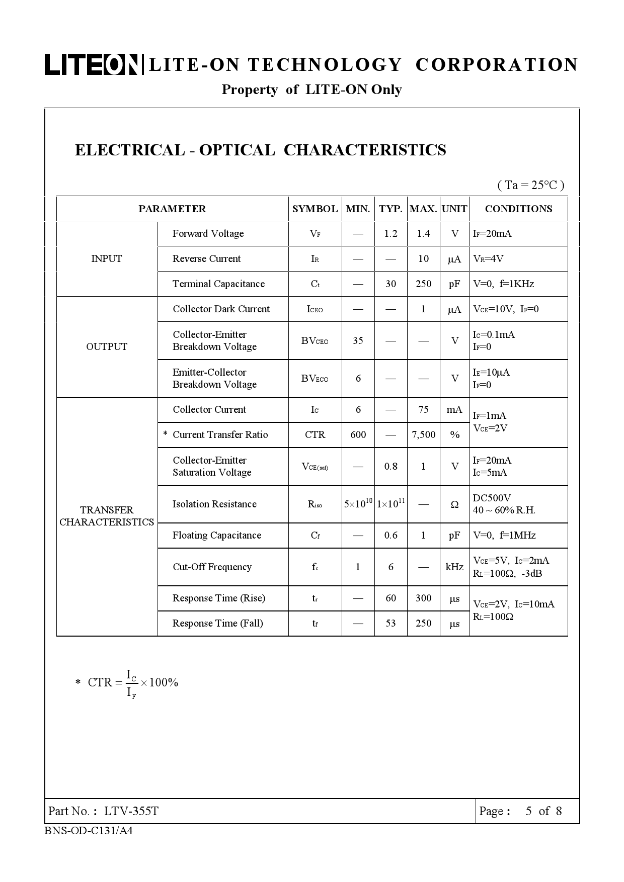 LTV-355T_（LITEON(台湾光宝)）LTV-355T中文资料_价格_PDF手册-立创电子商城