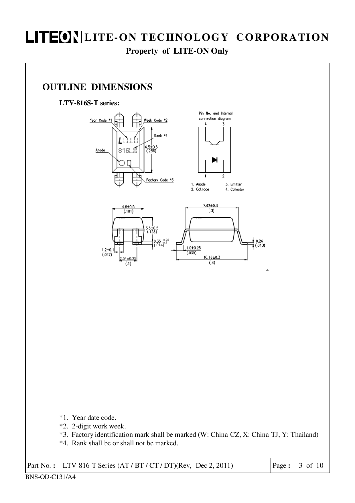 LTV-816-B_（LITEON(台湾光宝)）LTV-816-B中文资料_价格_PDF手册-立创电子商城
