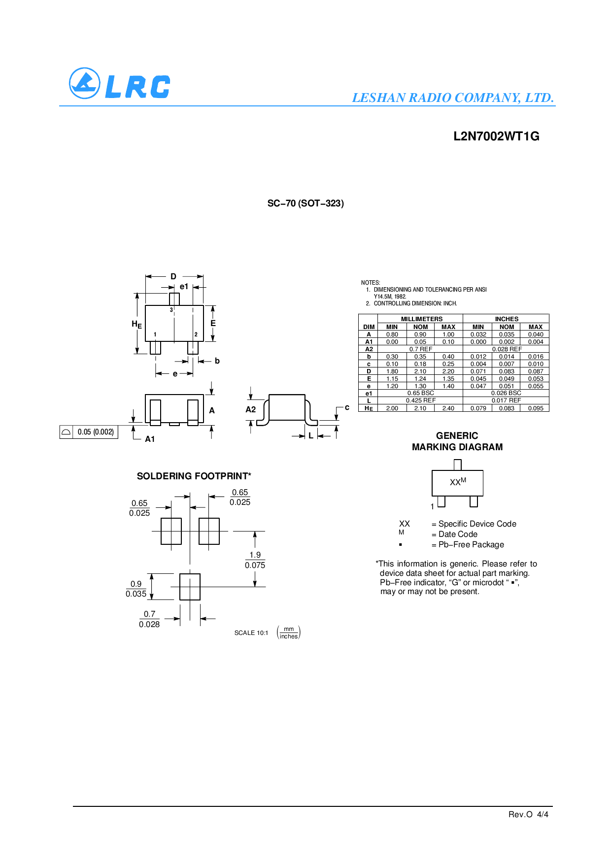 L2N7002WT1G_（LRC(乐山无线电)）L2N7002WT1G中文资料_价格_PDF手册-立创电子商城