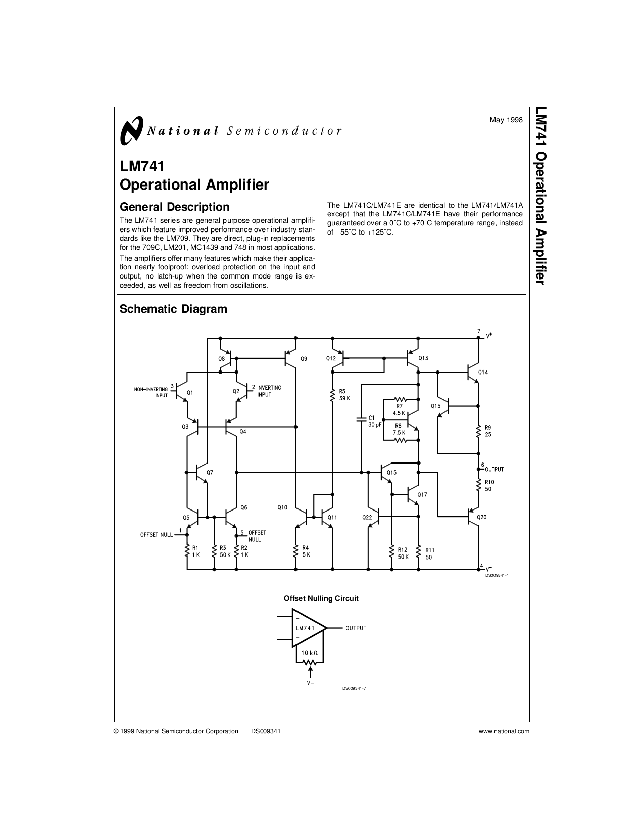 LM741CN/NOPB_（TI(德州仪器)）LM741CN/NOPB中文资料_价格_PDF手册-立创电子商城