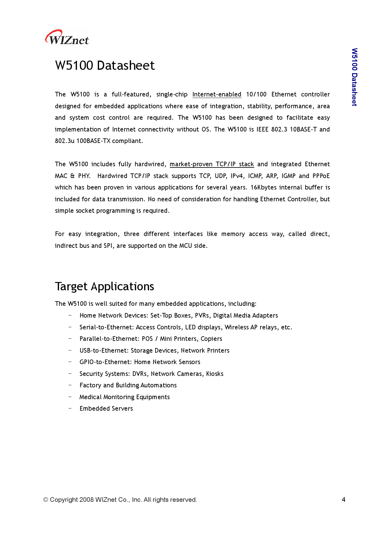 W5100_（WIZNET）W5100中文资料_价格_PDF手册-立创电子商城