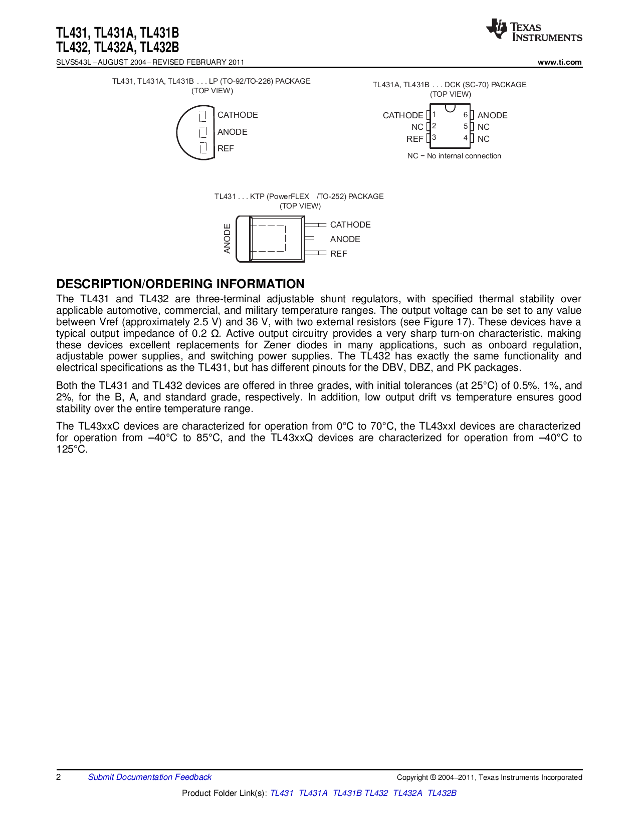 TL431IDBZR_（TI(德州仪器)）TL431IDBZR中文资料_价格_PDF手册-立创电子商城