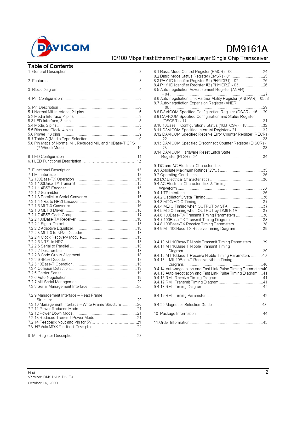 DM9161AEP_（DAVICOM(联杰国际)）DM9161AEP中文资料_价格_PDF手册-立创电子商城