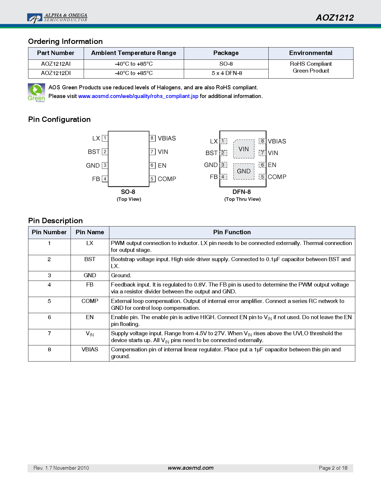 AOZ1212AI_（AOS）AOZ1212AI中文资料_价格_PDF手册-立创电子商城
