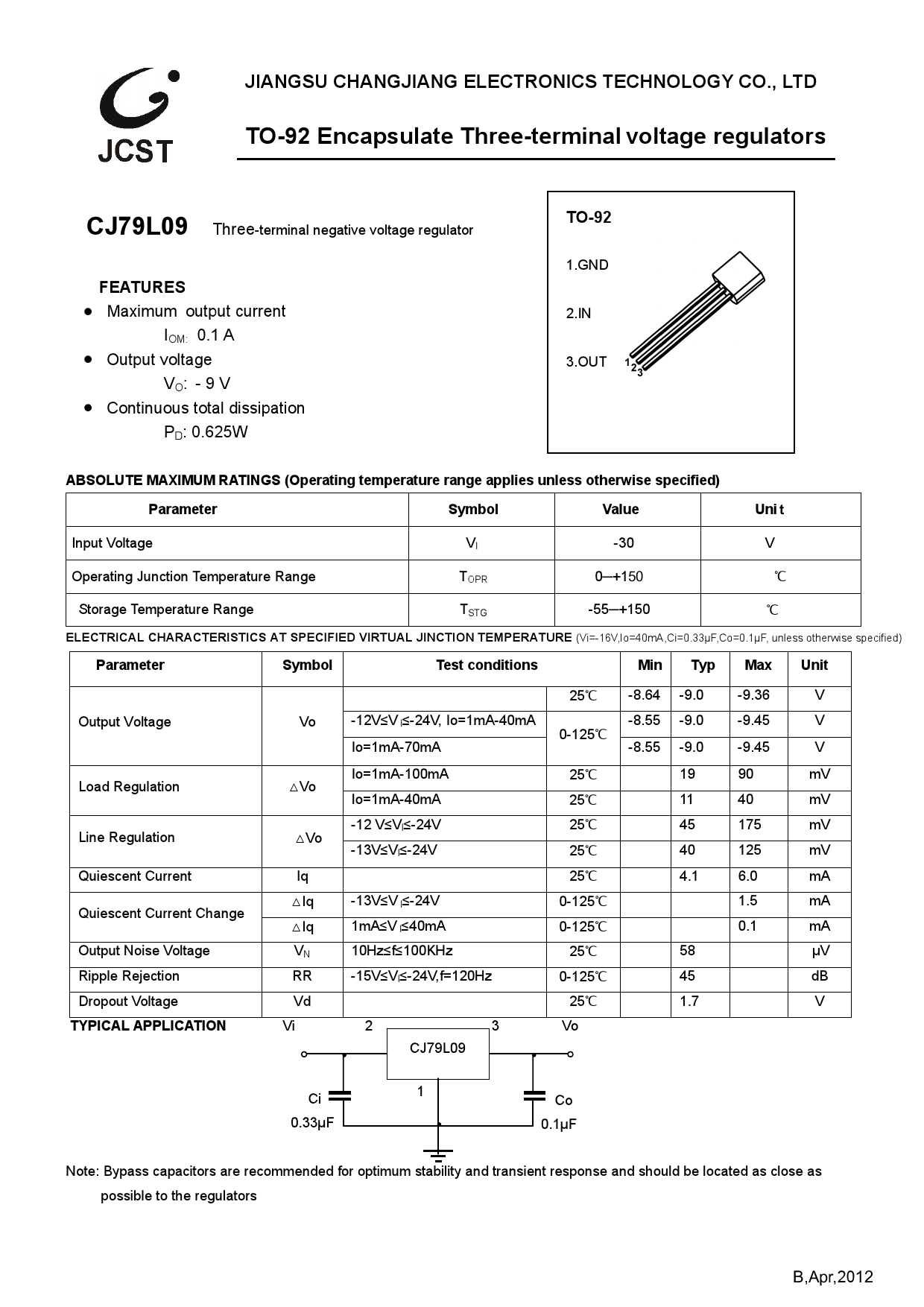 CJ79L09_（CJ（江苏长电/长晶））CJ79L09中文资料_价格_PDF手册-立创电子商城