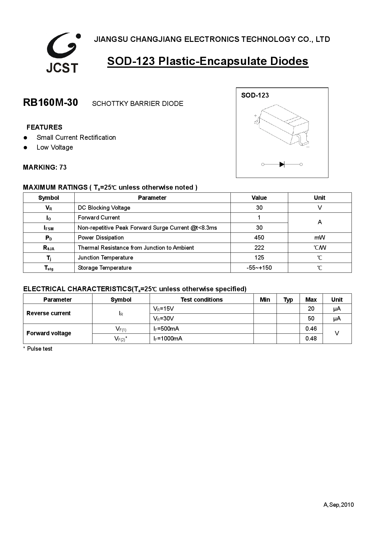 RB160M-30 环保_（CJ(江苏长电/长晶)）RB160M-30 环保中文资料_价格_PDF手册-立创电子商城