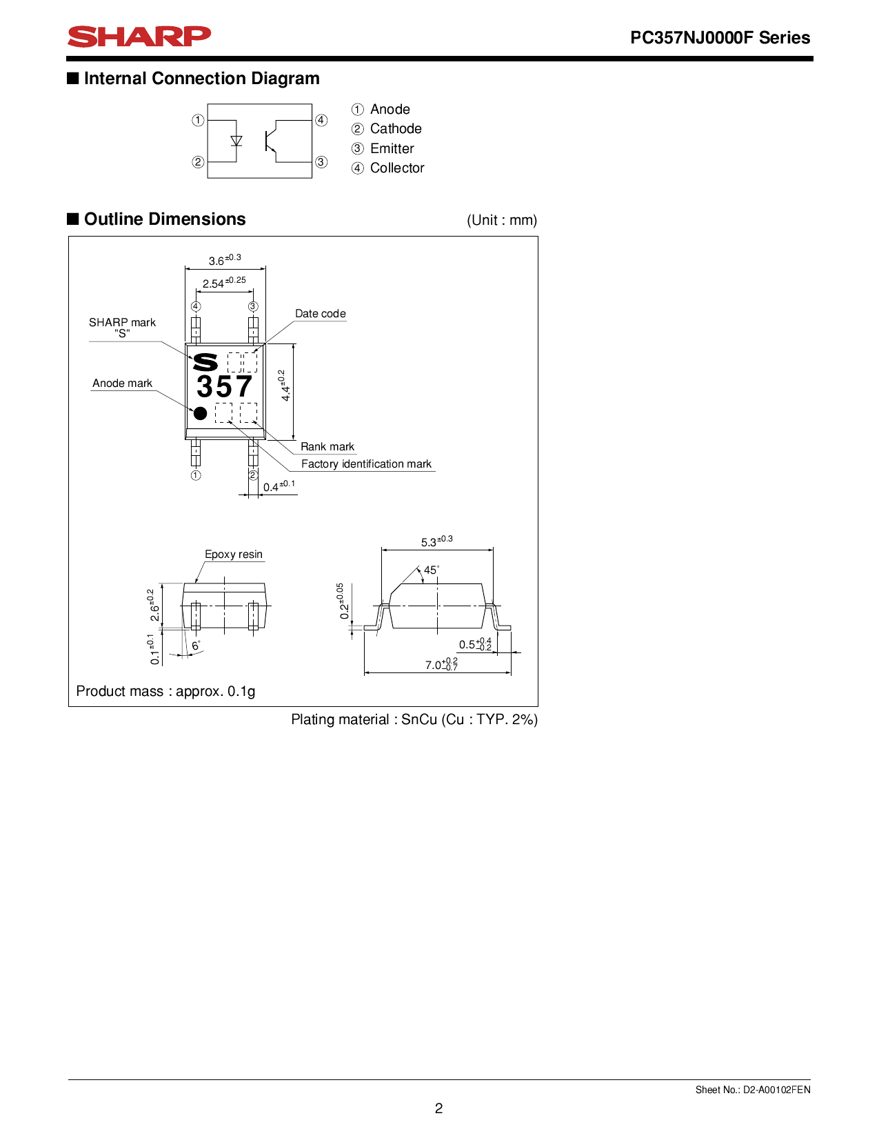 PC357N1J000F_（SHARP(夏普)）PC357N1J000F中文资料_价格_PDF手册-立创电子商城