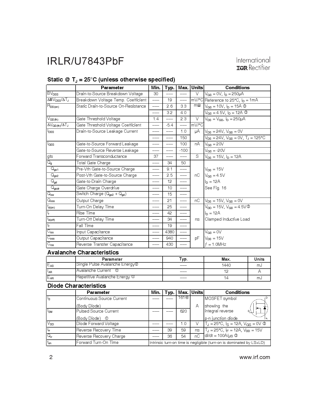 IRLR7843TRPBF_（Infineon(英飞凌)）IRLR7843TRPBF中文资料_价格_PDF手册-立创电子商城