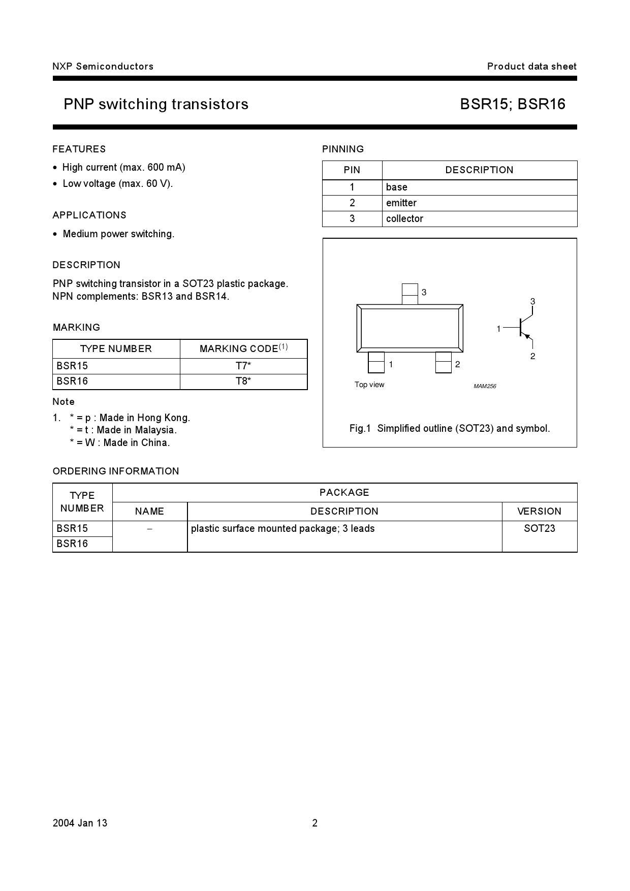 BSR16,215_（Nexperia(安世)）BSR16,215中文资料_价格_PDF手册-立创电子商城