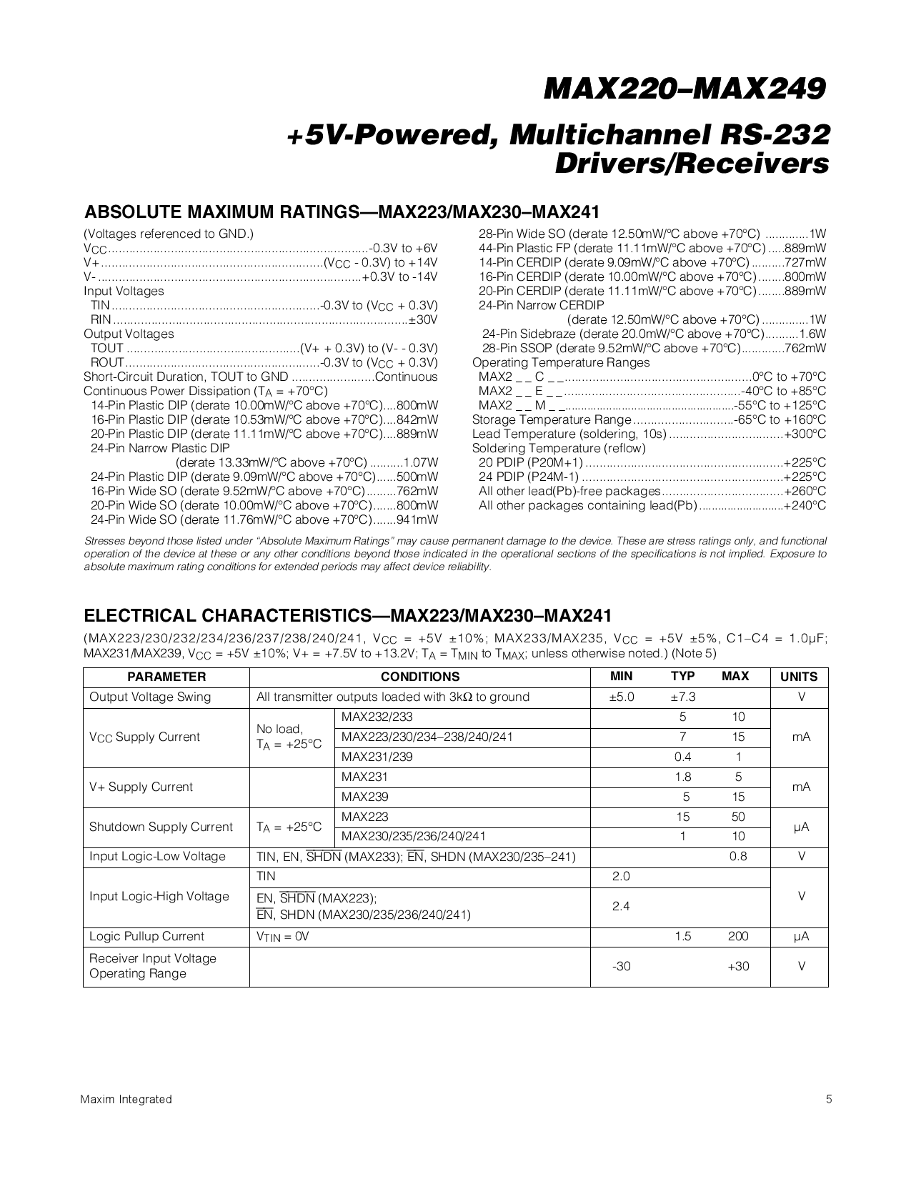 MAX232ESE+T_（ADI(亚德诺)/MAXIM(美信)）MAX232ESE+T中文资料_价格_PDF手册-立创电子商城