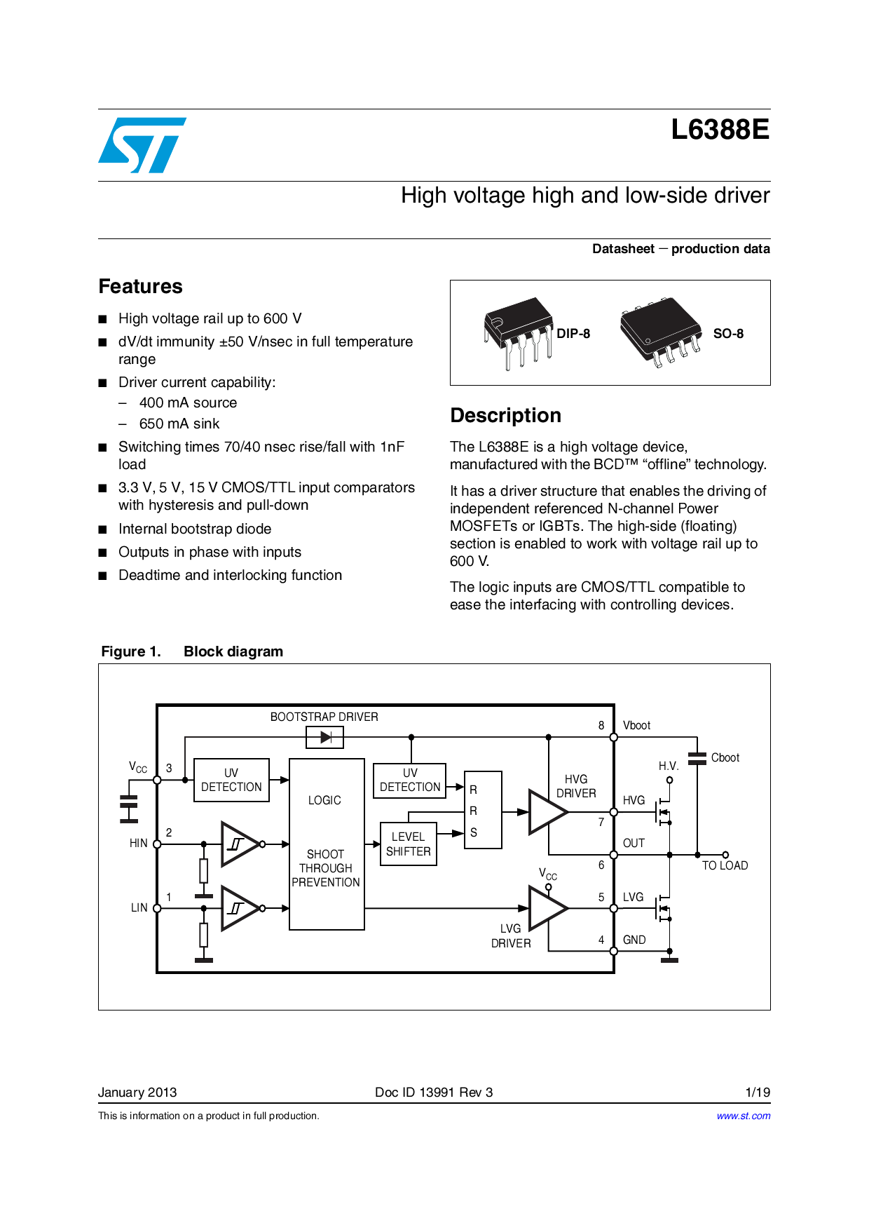 L6388ED013TR_（ST(意法半导体)）L6388ED013TR中文资料_价格_PDF手册-立创电子商城