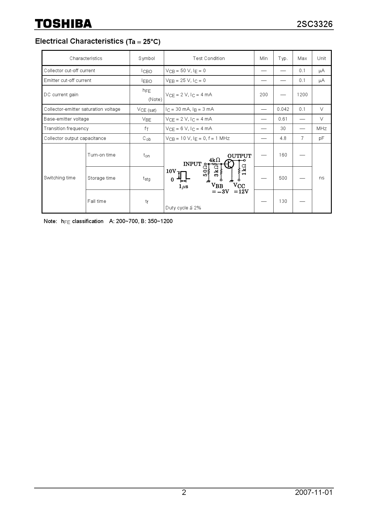 2SC3326-B,LF(T_（TOSHIBA(东芝)）2SC3326-B,LF(T中文资料_价格_PDF手册-立创电子商城