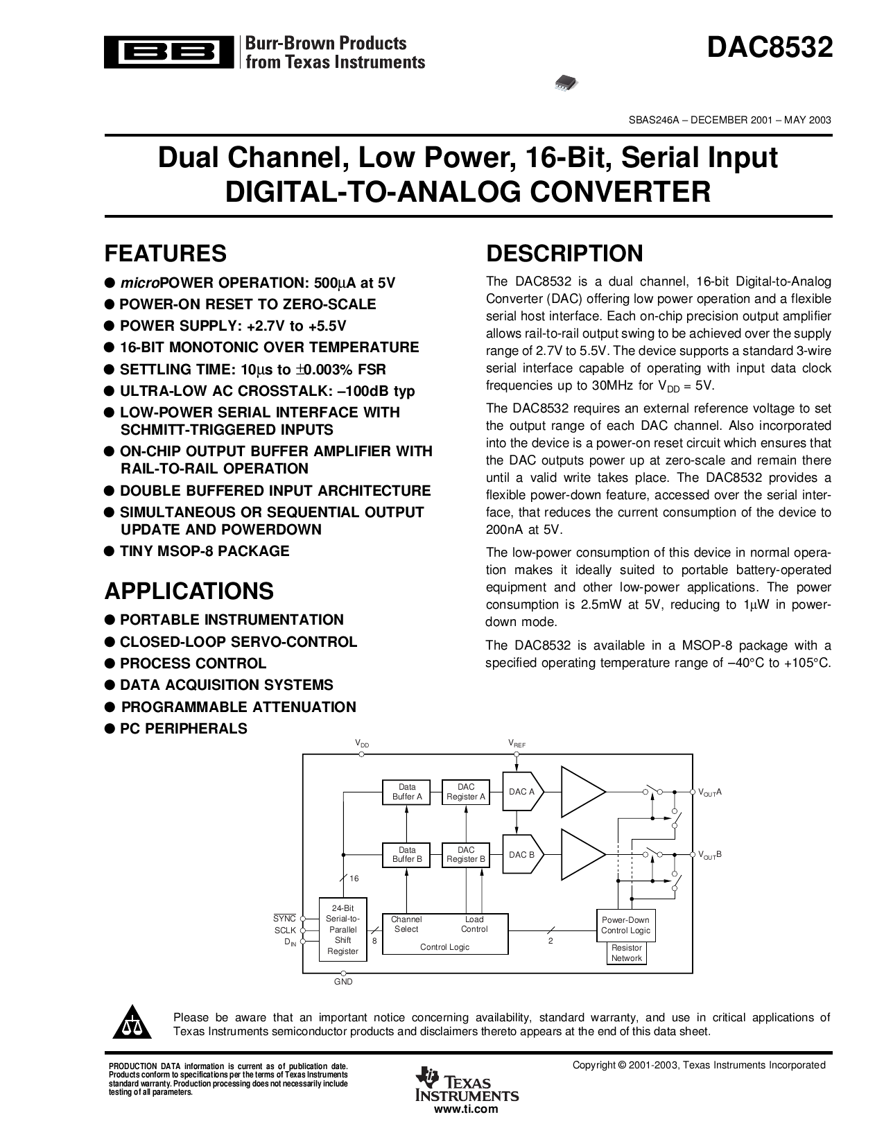 DAC8532IDGKR_（TI(德州仪器)）DAC8532IDGKR中文资料_价格_PDF手册-立创电子商城