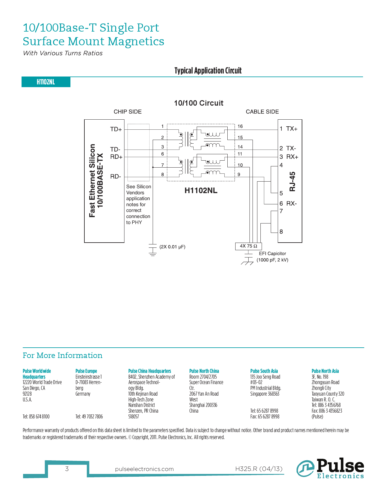 H1102NLT_（PULSE）H1102NLT中文资料_价格_PDF手册-立创电子商城