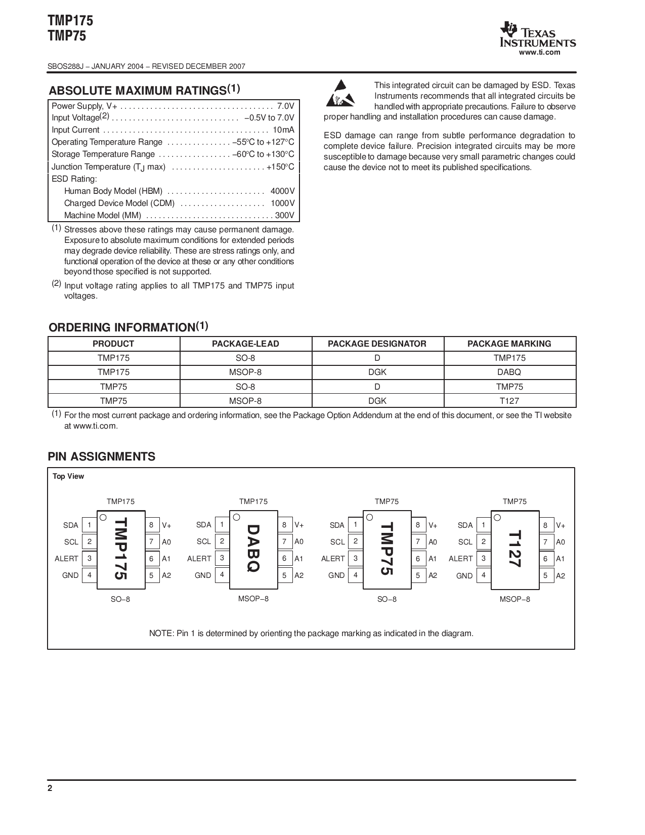 TMP75AIDR_（TI(德州仪器)）TMP75AIDR中文资料_价格_PDF手册-立创电子商城