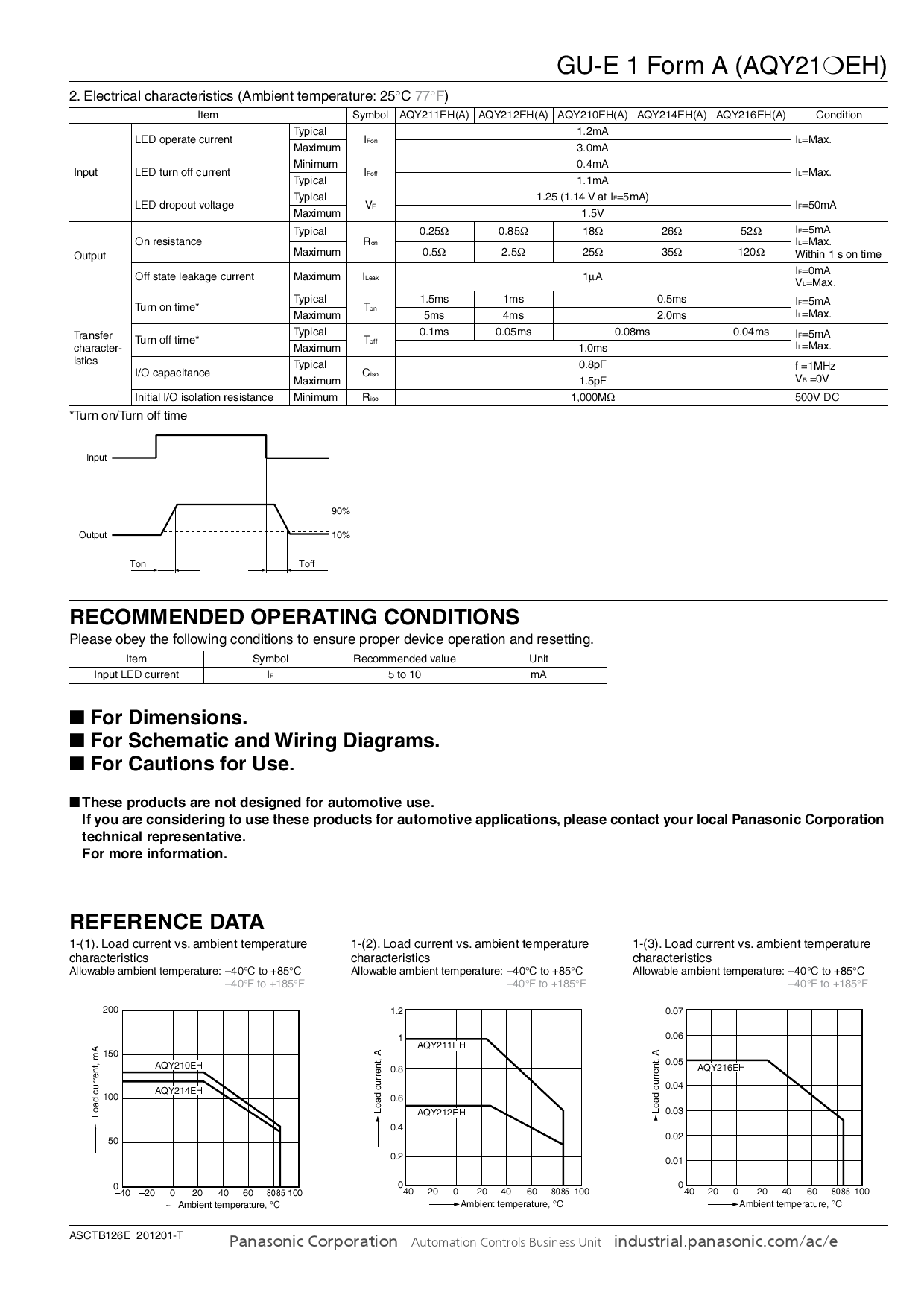 AQY212EHAX_（PANASONIC(松下)）AQY212EHAX中文资料_价格_PDF手册-立创电子商城