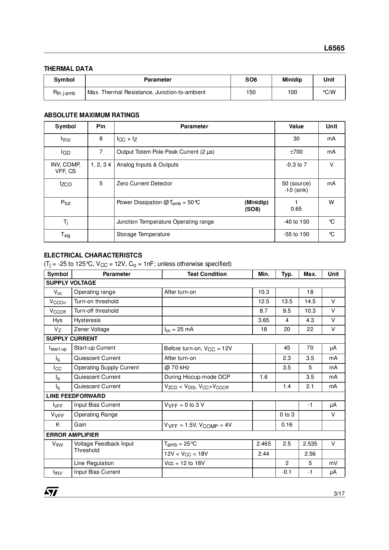 L6565D_（ST(意法半导体)）L6565D中文资料_价格_PDF手册-立创电子商城
