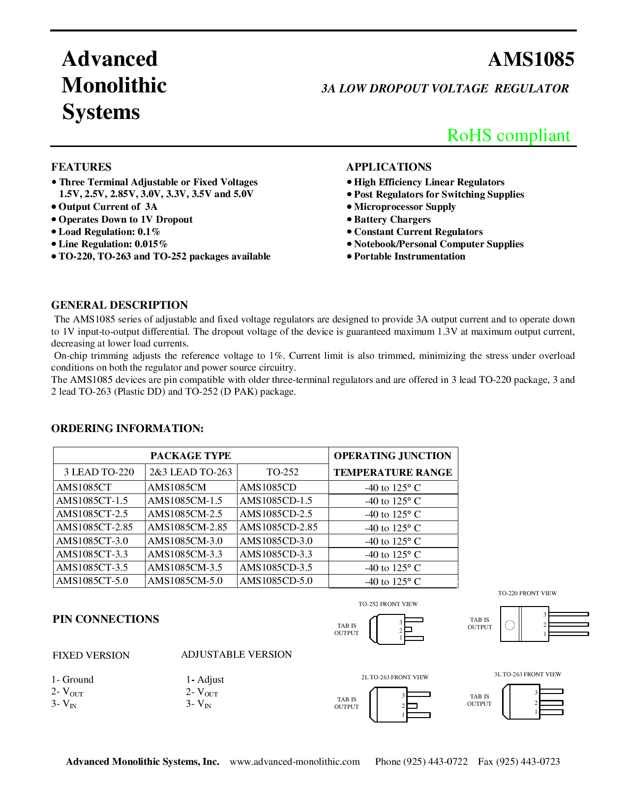 AMS1085cm_（AMS）AMS1085cm中文资料_价格_PDF手册-立创电子商城