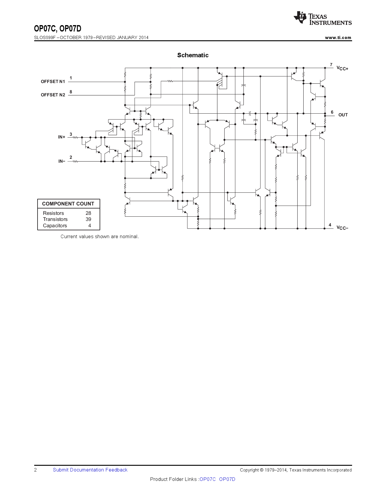 OP07CP_（TI(德州仪器)）OP07CP中文资料_价格_PDF手册-立创电子商城