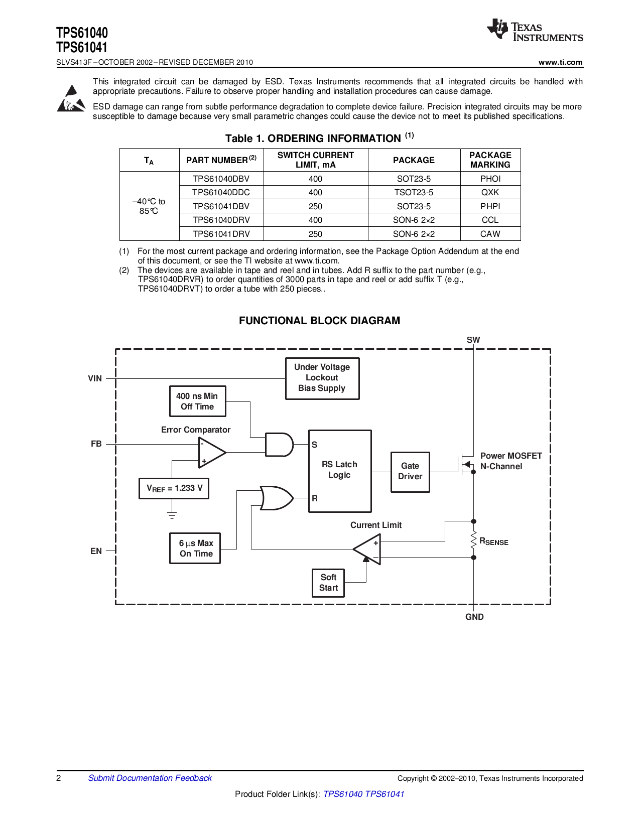 TPS61040DBVR_（TI(德州仪器)）TPS61040DBVR中文资料_价格_PDF手册-立创电子商城