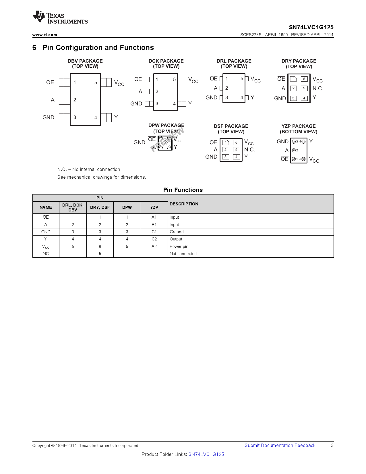SN74LVC1G125DCKR_（TI(德州仪器)）SN74LVC1G125DCKR中文资料_价格_PDF手册-立创电子商城