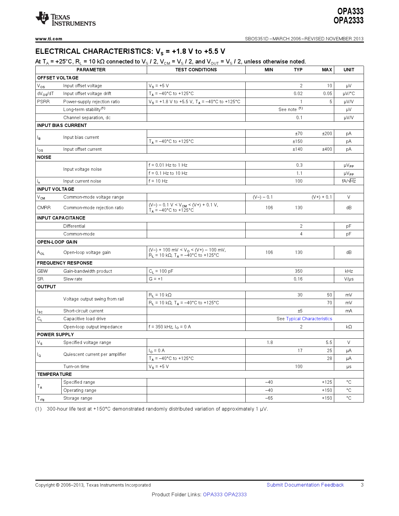 OPA333AIDR_（TI(德州仪器)）OPA333AIDR中文资料_价格_PDF手册-立创电子商城