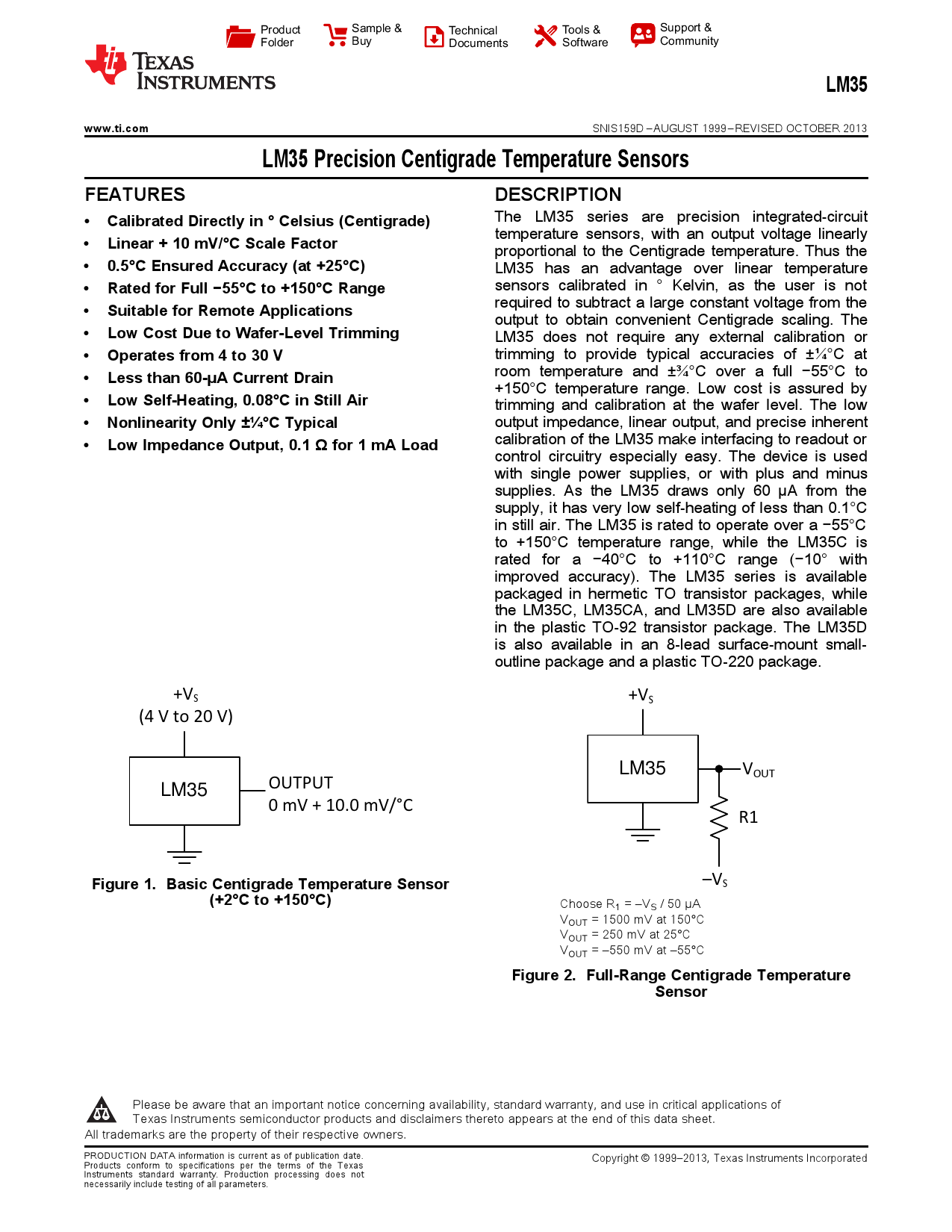 LM35DT/NOPB_（TI(德州仪器)）LM35DT/NOPB中文资料_价格_PDF手册-立创电子商城