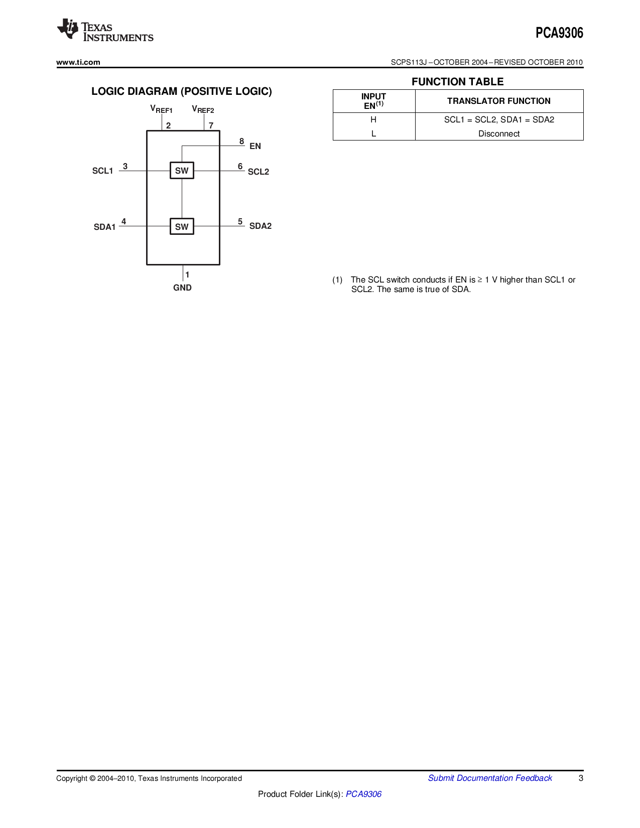 PCA9306DCUR_（TI(德州仪器)）PCA9306DCUR中文资料_价格_PDF手册-立创电子商城