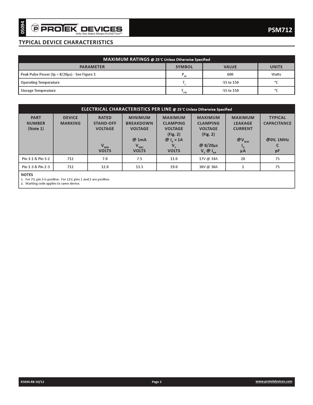 PSM712-LF-T7_（PROTEK）PSM712-LF-T7中文资料_价格_PDF手册-立创电子商城