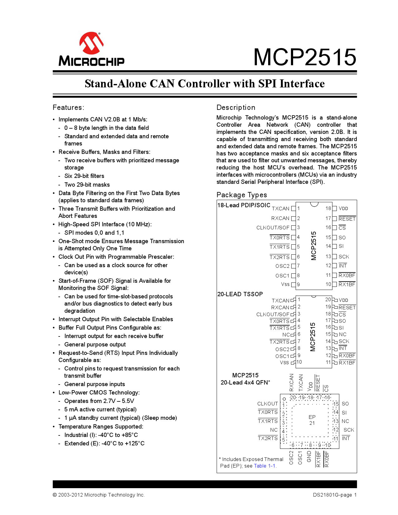 MCP2515-I/ST_（MICROCHIP(美国微芯)）MCP2515-I/ST中文资料_价格_PDF手册-立创电子商城