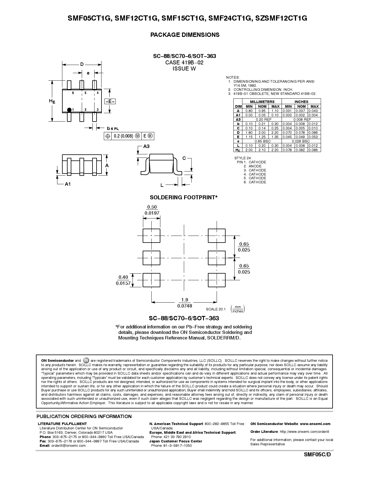 SMF05CT1G_（onsemi(安森美)）SMF05CT1G中文资料_价格_PDF手册-立创电子商城