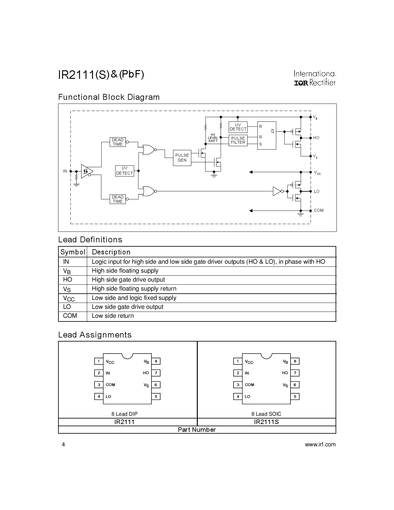 IR2111_（Infineon(英飞凌)）IR2111中文资料_价格_PDF手册-立创电子商城
