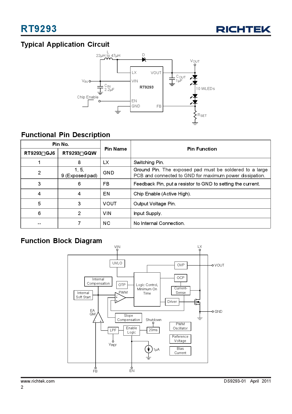 RT9293BGJ6_（RICHTEK(立锜)）RT9293BGJ6中文资料_价格_PDF手册-立创电子商城