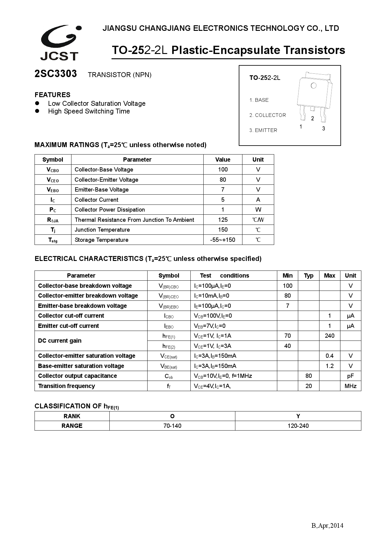 2SC3303_（CJ(江苏长电/长晶)）2SC3303中文资料_价格_PDF手册-立创电子商城