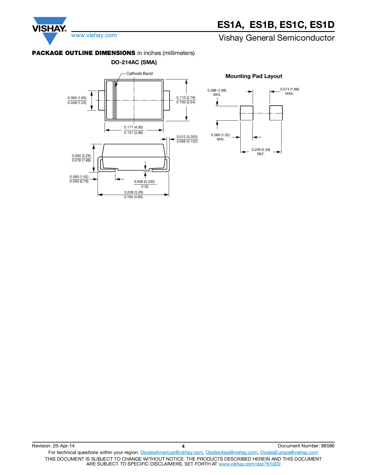 ES1B-E3/61T_（VISHAY(威世)）ES1B-E3/61T中文资料_价格_PDF手册-立创电子商城