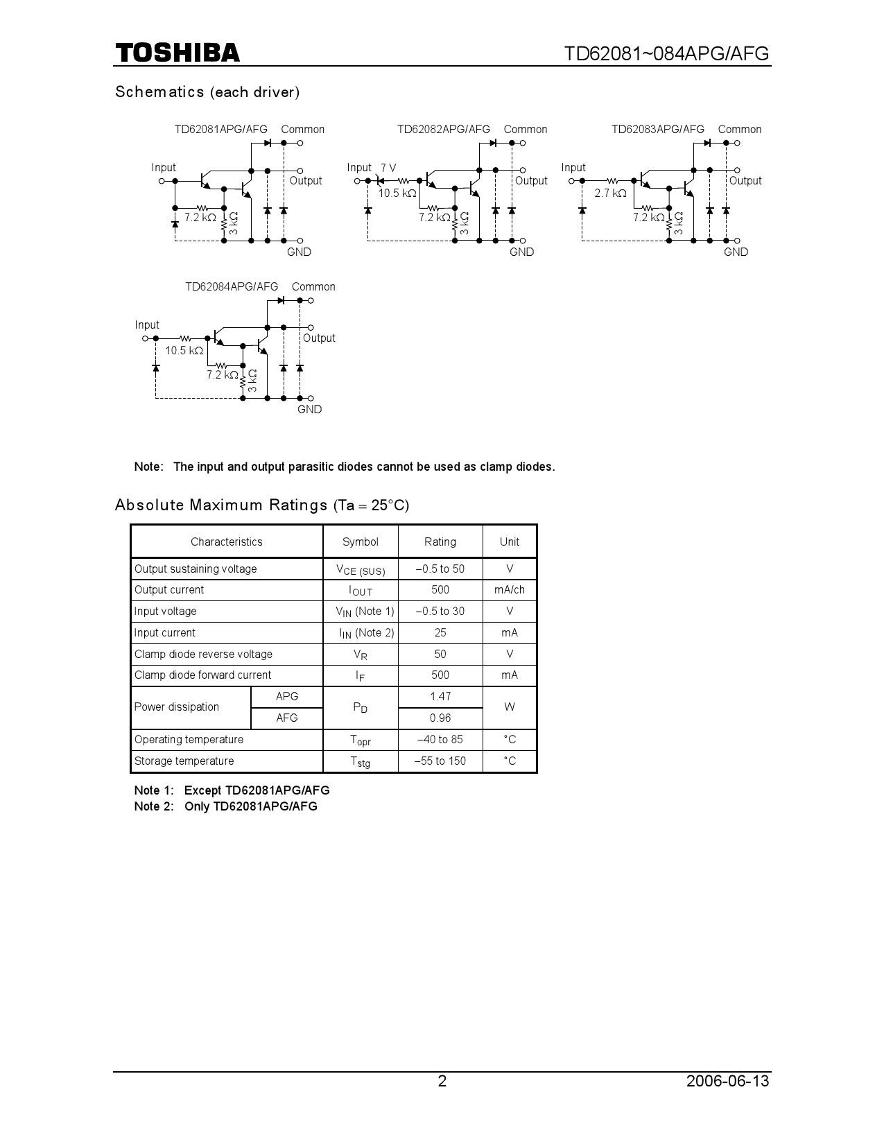 TD62083AFG_（TOSHIBA(东芝)）TD62083AFG中文资料_价格_PDF手册-立创电子商城