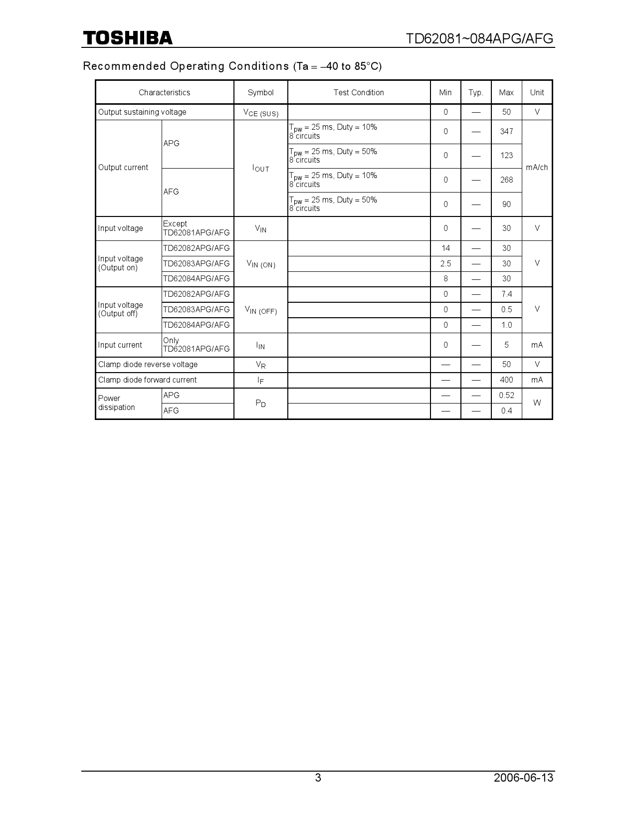 TD62083AFG_（TOSHIBA(东芝)）TD62083AFG中文资料_价格_PDF手册-立创电子商城