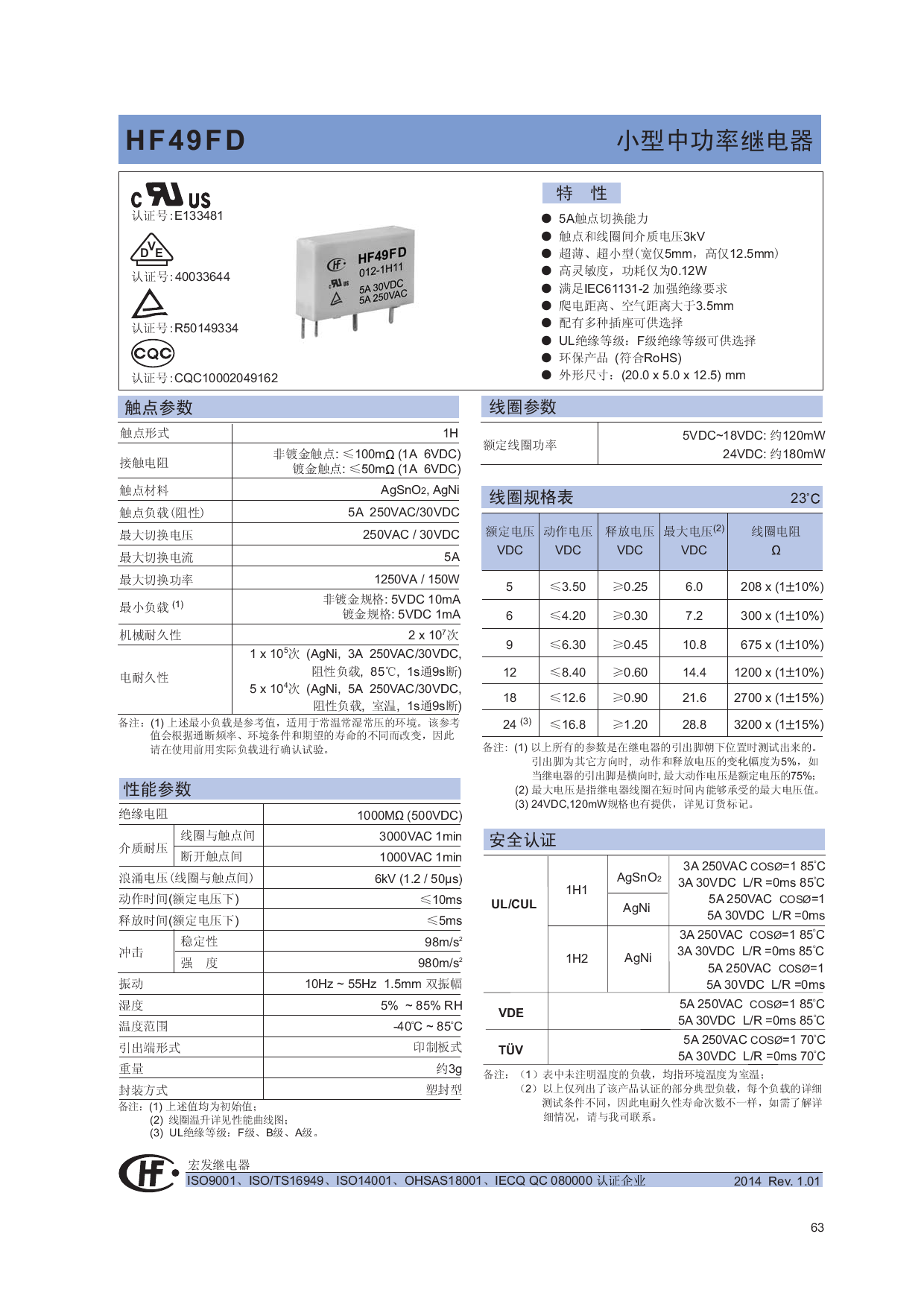 HF49FD/005-1H11_（HF(宏发)）HF49FD/005-1H11中文资料_价格_PDF手册-立创电子商城