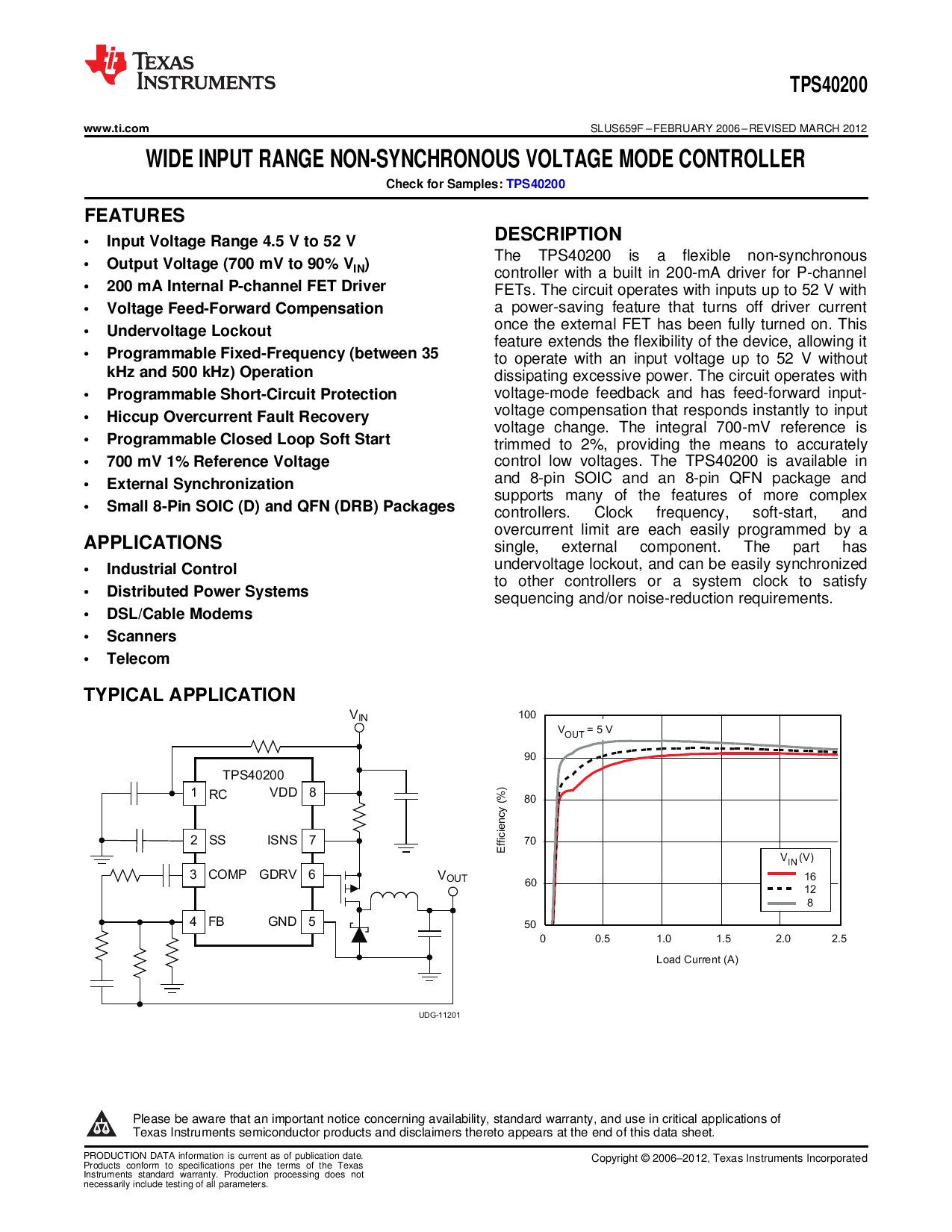 TPS40200DR_（TI(德州仪器)）TPS40200DR中文资料_价格_PDF手册-立创电子商城